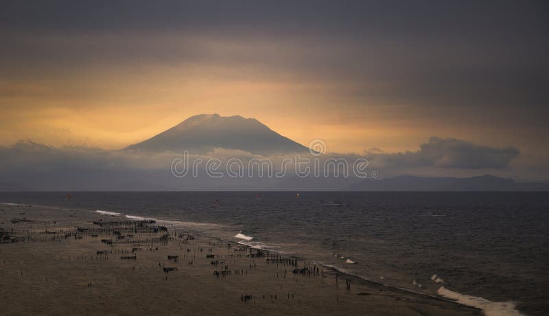 The Majestic Mount Agung Mountain Stock Photo - Image of volcano ...