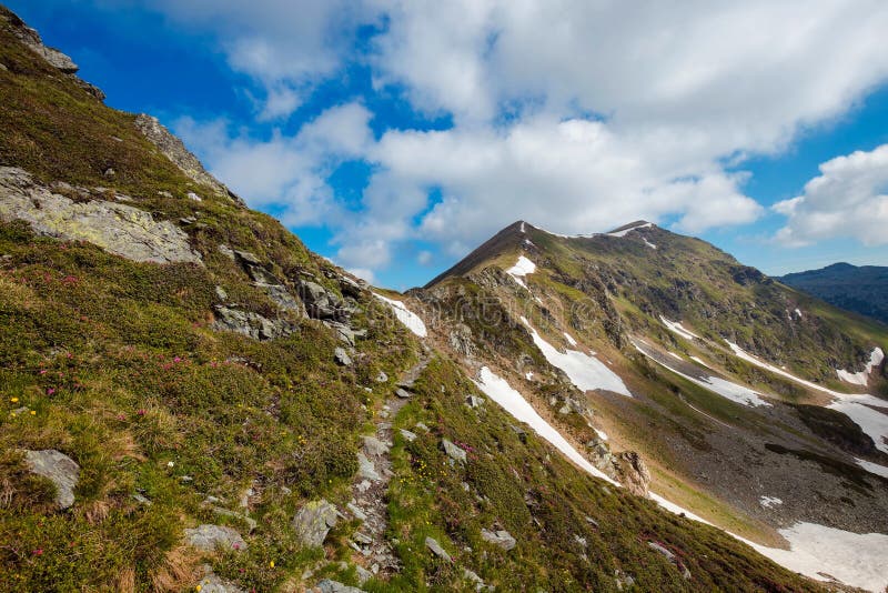 Majestic Mountain Chain Landscape with Path Stock Image - Image of ...