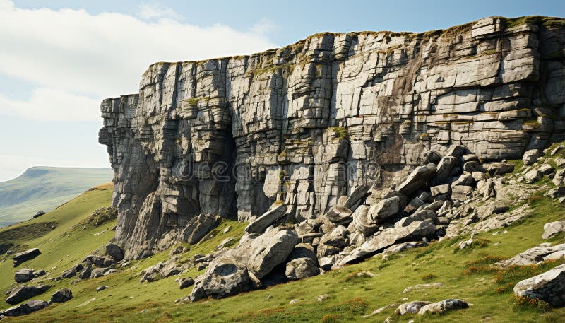 Majestic Mountain Peak, Tranquil Meadow, Remote Ravine, Steep Cliff ...