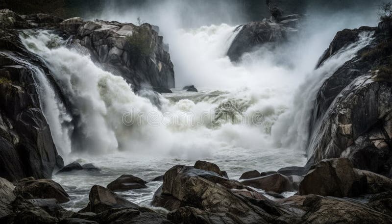 Majestic Mountain Range, Blurred Motion, Fresh Snowfall Generated by AI ...