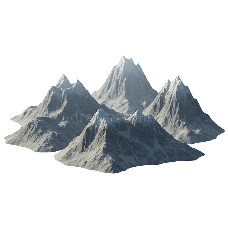 Majestic Mountain Range Digital Render: a 3D Model of Imposing Peaks ...