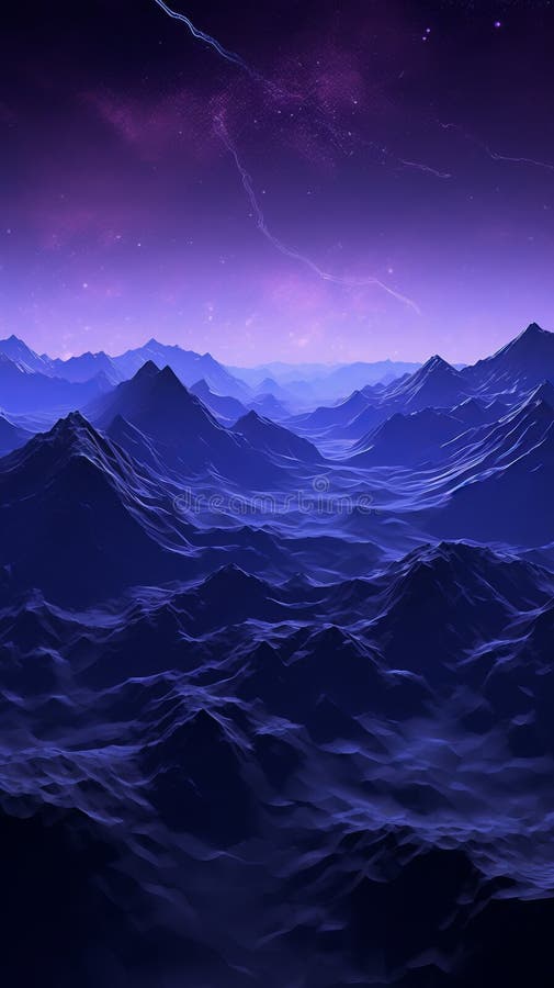 A Majestic Mountain Range Illuminated by the Moonlight. Generative Ai ...