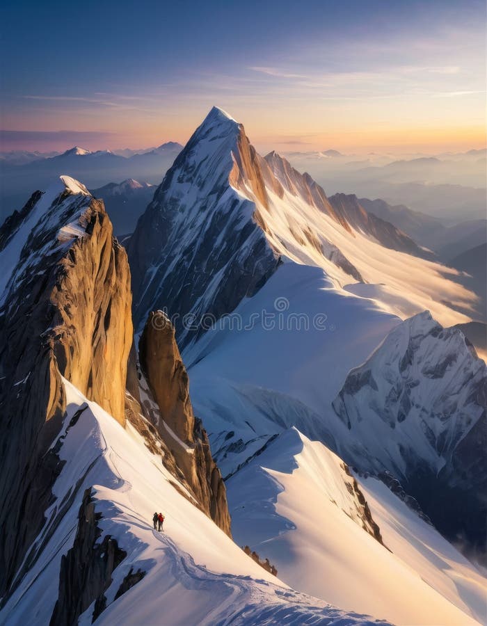 Majestic Mountain Summit at Dawn Stock Photo - Image of majestic ...