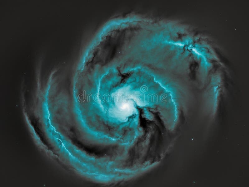 Majestic Nebula with Swirling Turquoise Clouds in Deep Space. Stock ...