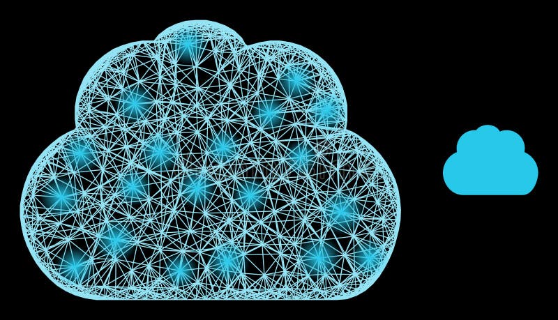 Glowing Intersected Mesh Cloud with Light Spots Stock Vector ...