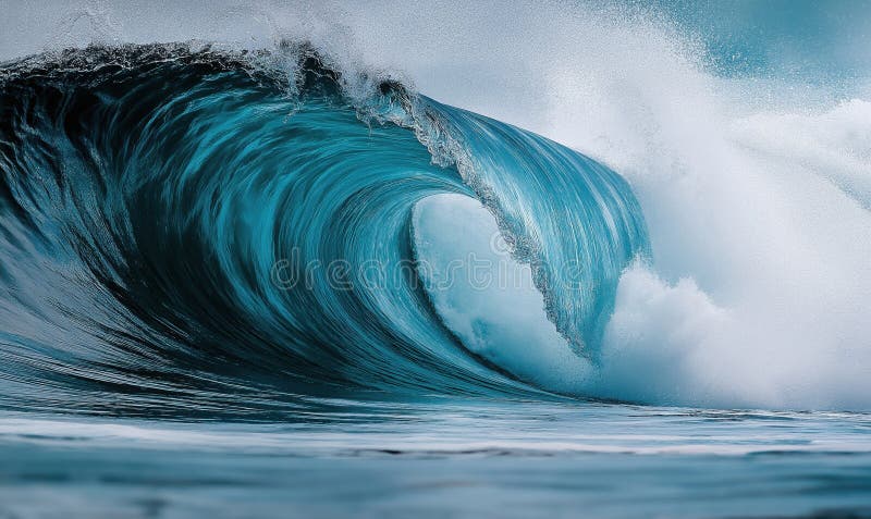 Majestic Ocean Wave Capturing Dynamic Movement and Vibrant Blue Hues ...