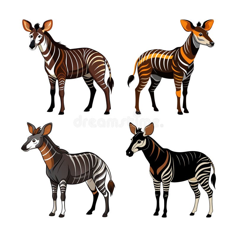 Majestic Okapi Color Illustration Stock Vector - Illustration of icon ...