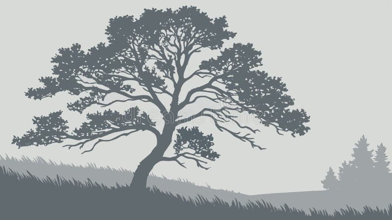 Majestic Old Tree, Nature and Longevity, Vector Design Generative AI ...