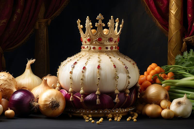 The Majestic Onion King, Royal Vegetable King Onion Concept Stock ...