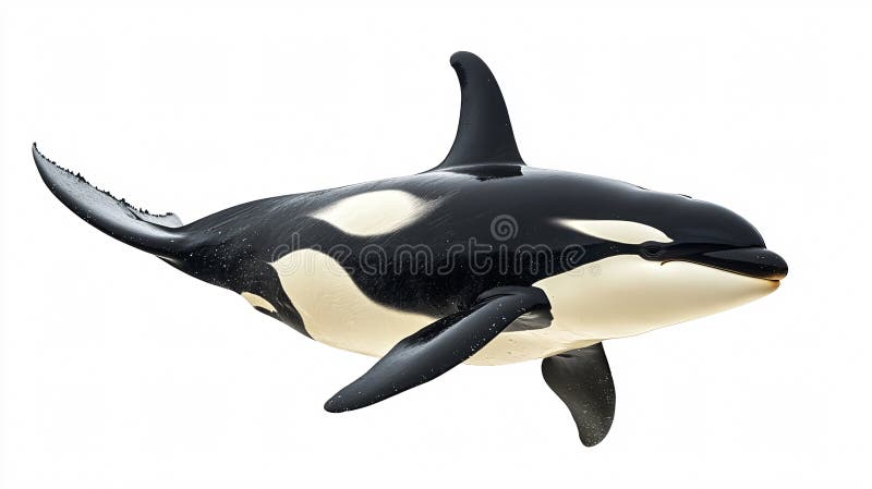 Majestic Orca with Black and White Markings in Detailed Close-up View ...