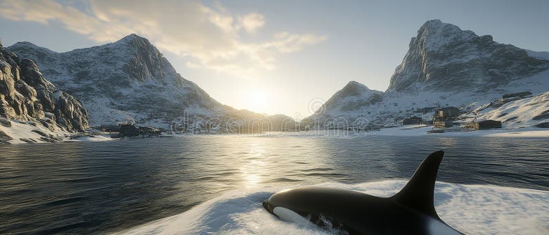 Majestic Orca Breaching the Surface of the Ocean Stock Image - Image of ...