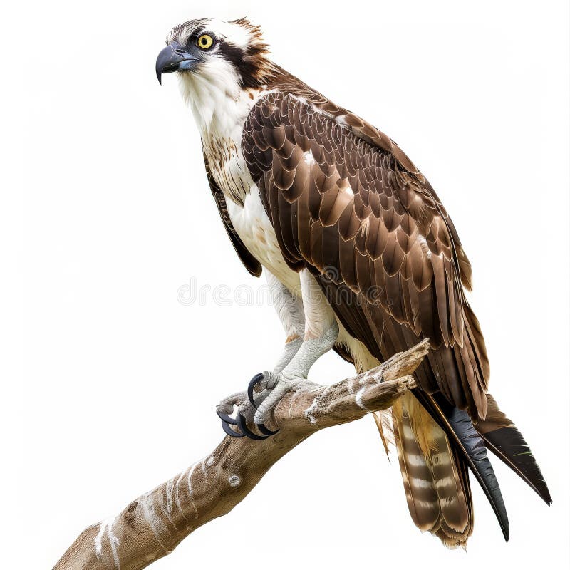 A Majestic Osprey Perched on a Branch, Its Sharp Eyes Scanning for Fish ...