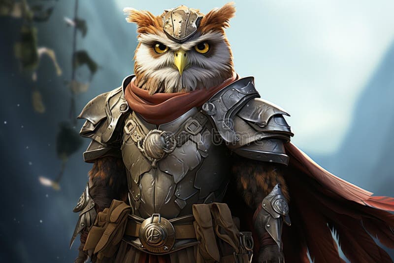 Majestic Owl Wearing a Knight S Outfit, AI-generated. Stock ...