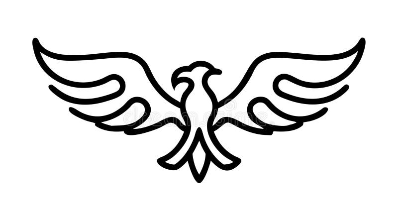 Majestic Phoenix or Eagle Outline Icon, Mythology, Vector Design ...