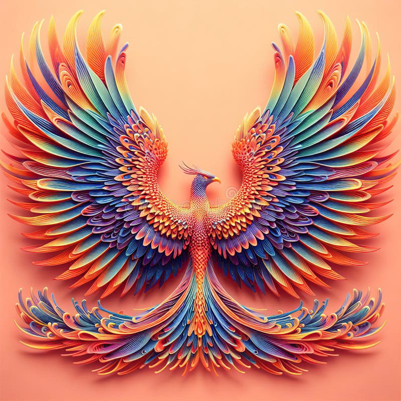 A Majestic Phoenix. Mythical Creature that Rises from the Ashes. Stock ...