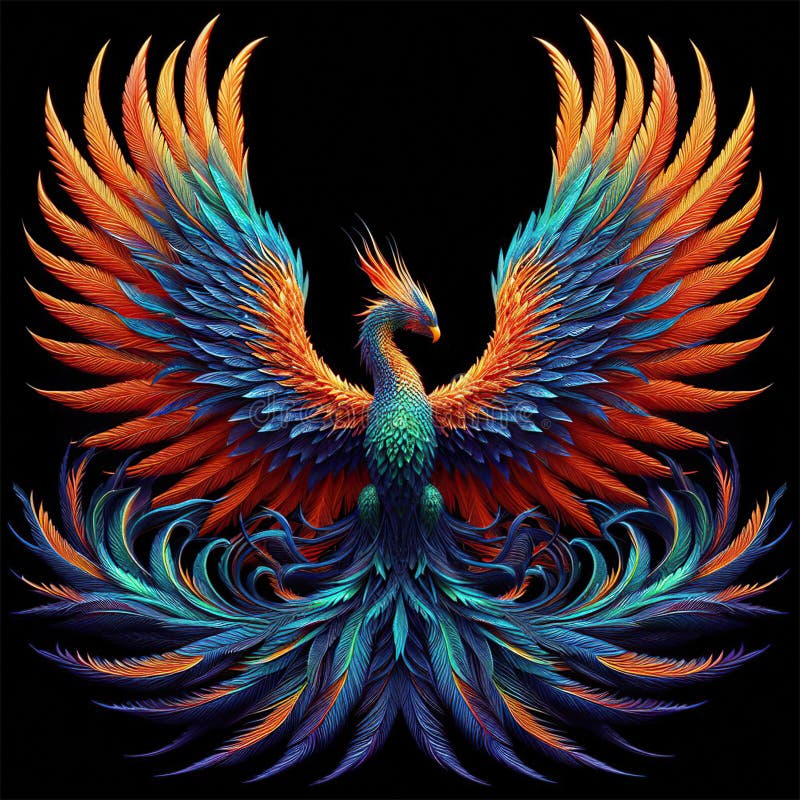 A Majestic Phoenix. Mythical Creature that Rises from the Ashes. Stock ...