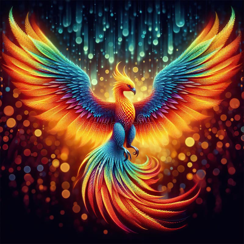 A Majestic Phoenix. Mythical Creature that Rises from the Ashes. Stock ...