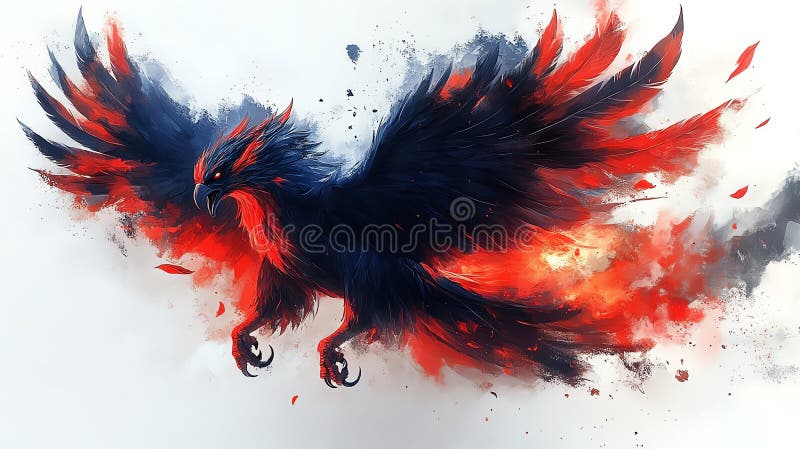 A Majestic Phoenix Soaring through Flames Showcasing Vibrant Colors in ...