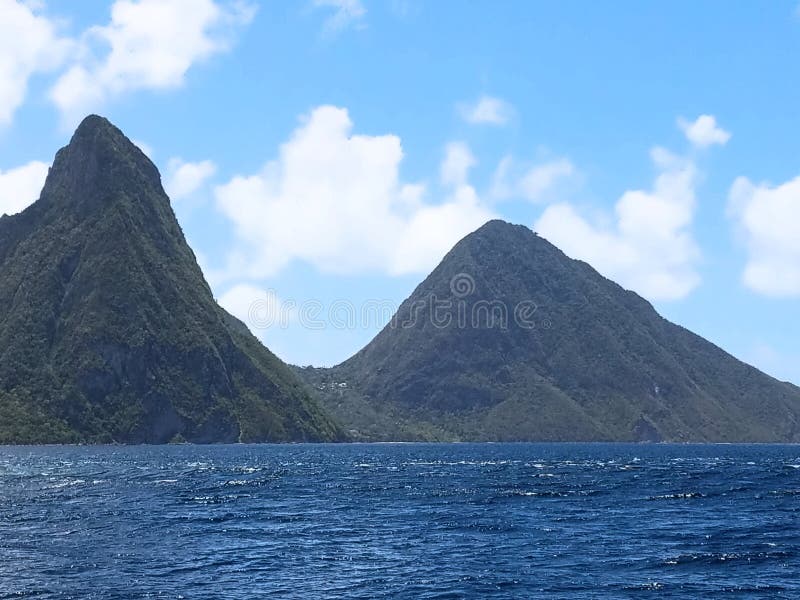 The Majestic Pitons of Saint Lucia ðŸ‡±ðŸ‡¨ Stock Image - Image of ...
