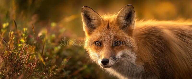 The Majestic Portrait of a Fox in Its Natural Habitat during Sunset..AI ...