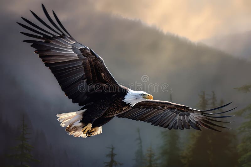 A Majestic and Powerful Bald Eagle Soaring through the Sky - this Bald ...