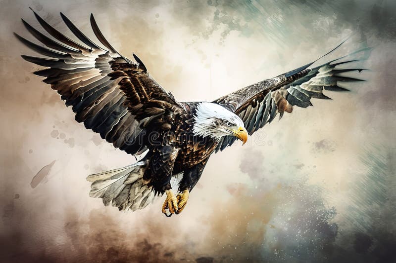 A Majestic and Powerful Bald Eagle Soaring through the Sky, Showing Off ...