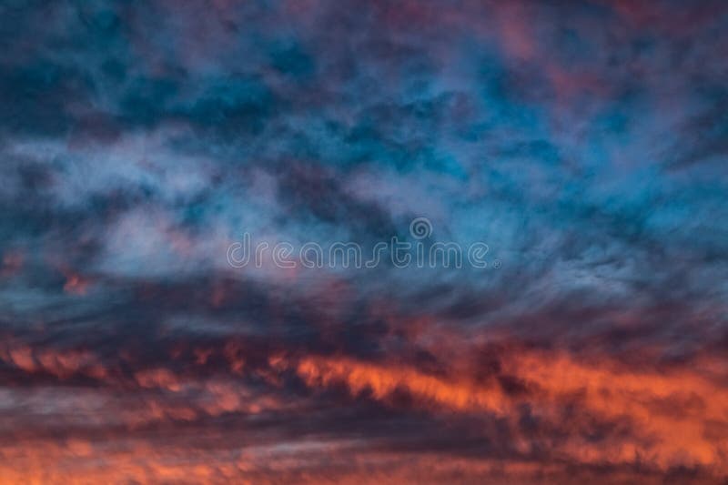 Majestic Real Sunset Sky Background with Gentle Colorful Clouds Stock ...