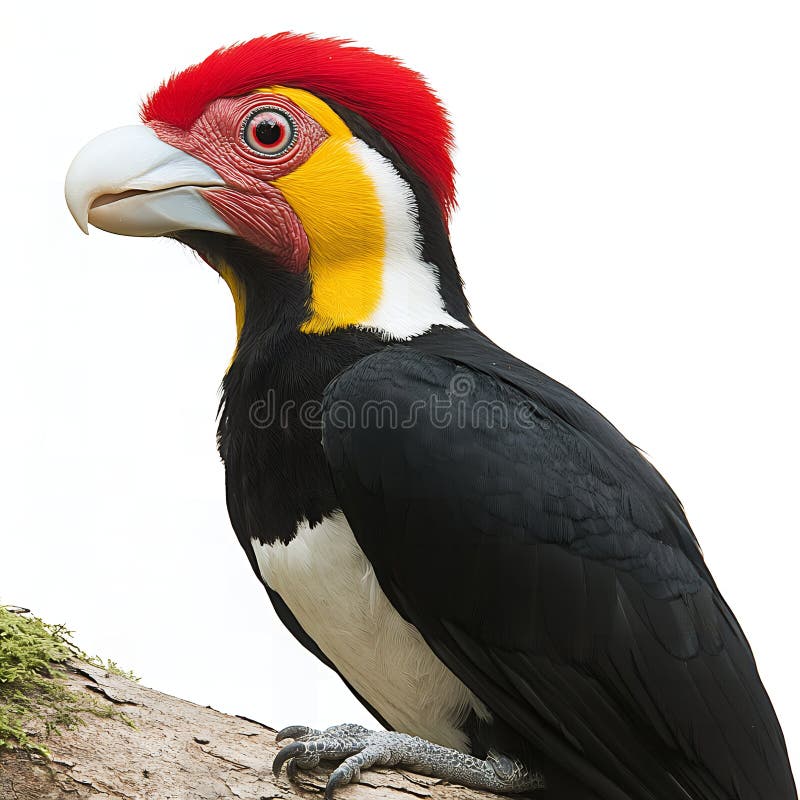 Majestic Red Crested Turaco Perched on Branch Wildlife Stock ...