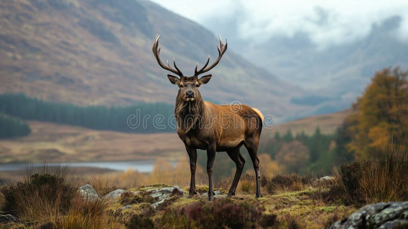 Majestic Red Deer Stag in the Scottish Highlands Stock Photo - Image of ...