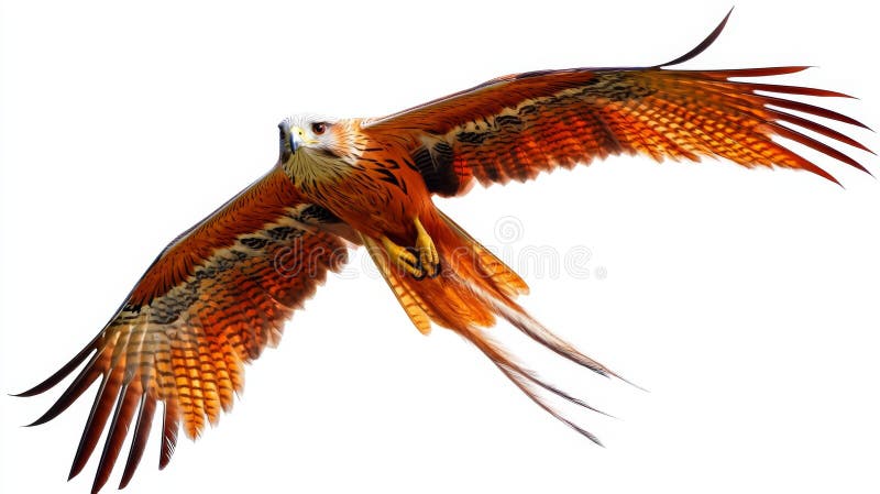 Majestic Red-tailed Hawk Soaring through the Sky. Its Vibrant Feathers ...