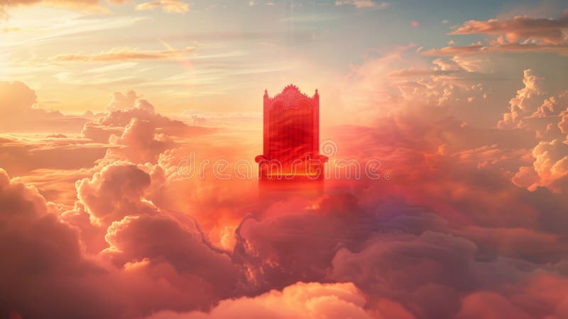 Majestic Red Throne in the Clouds during Sunset Stock Photo - Image of ...