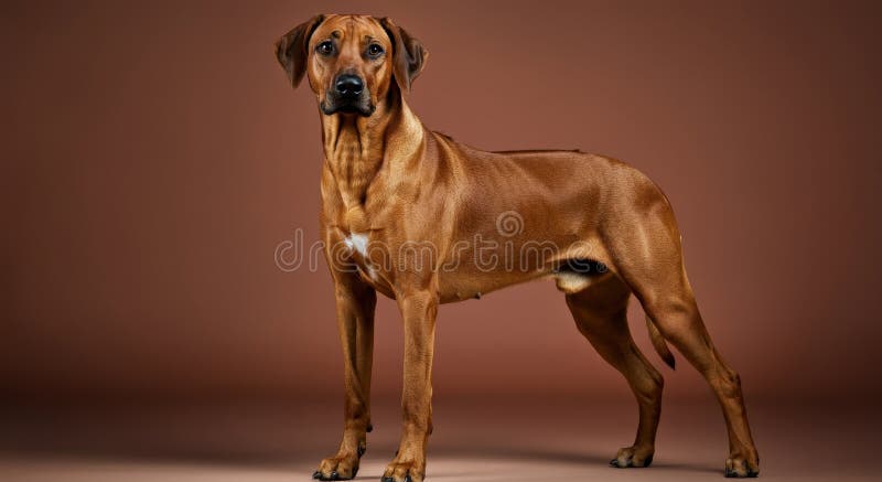 Majestic Rhodesian Ridgeback Against Brown Studio Background Stock ...