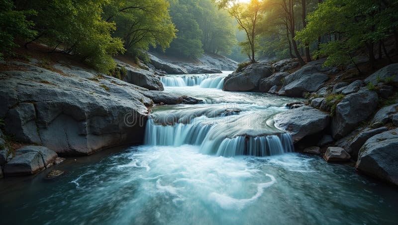 Majestic River Carving through Stone Over Time Symbolizing Perseverance ...