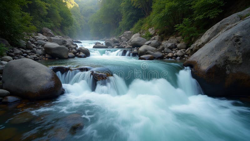 Majestic River Carving through Stone Over Time Symbolizing Perseverance ...