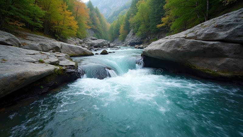 Majestic River Carving through Stone Over Time Symbolizing Perseverance ...