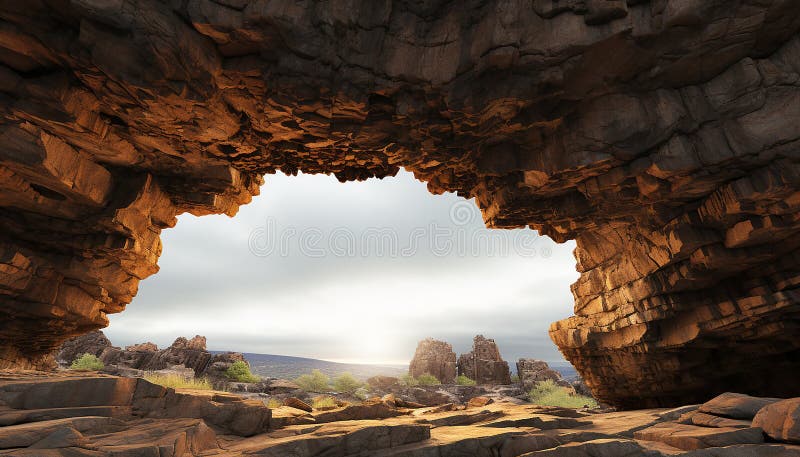 Majestic Rock Formation, Eroded by Nature, Stands Tall in Landscape ...