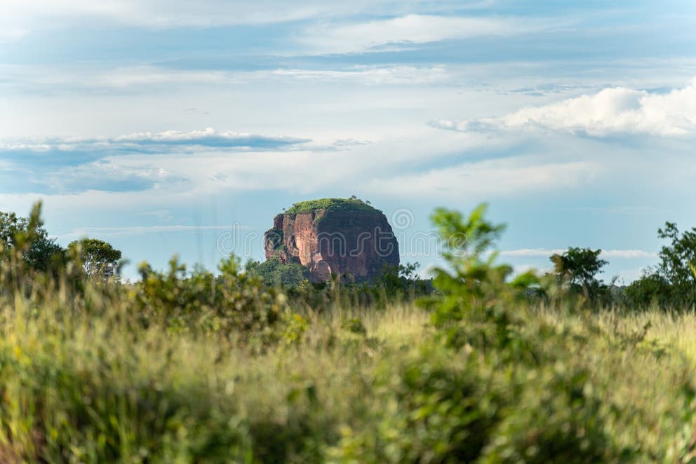 Majestic Rock Formation Towering Over the Landscape Stock Image - Image ...