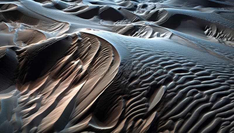 Majestic Sand Dunes Curve, Creating Alien Landscape Generated by AI ...