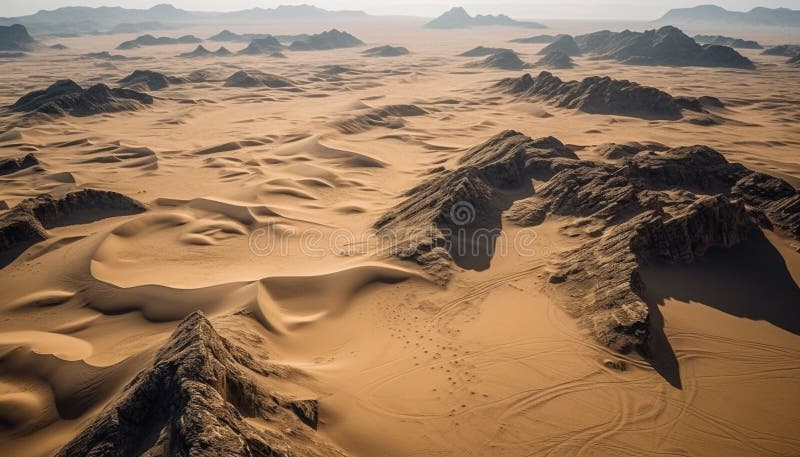 Majestic Sand Dunes Ripple in Arid Africa Generated by AI Stock Image ...