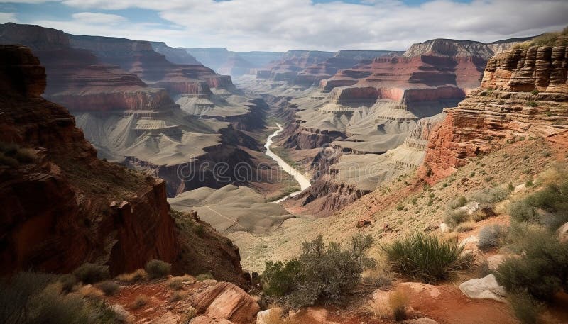 Majestic Sandstone Cliffs Eroded by Nature Beauty Generated by AI Stock ...