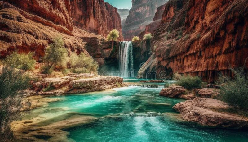 Majestic Sandstone Cliffs Form Natural Landmark Beauty Generated by AI ...