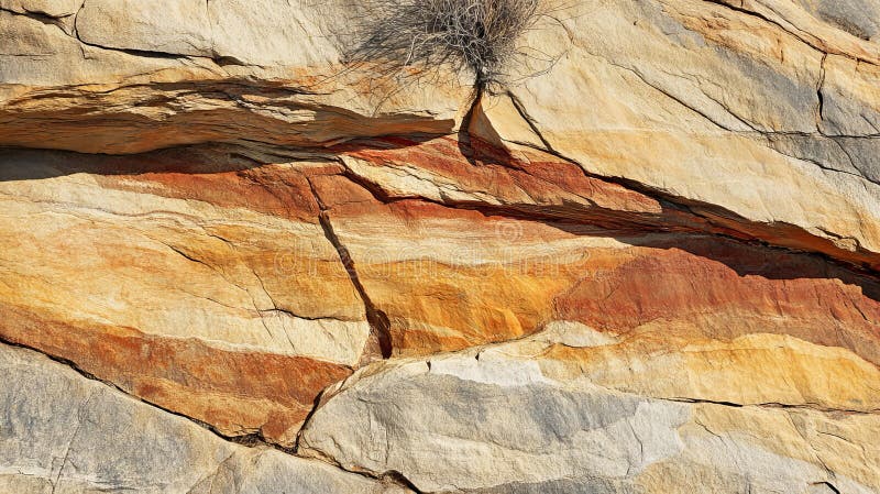 Majestic Sandstone Formations with Multi-colored Soil Layers Stock ...