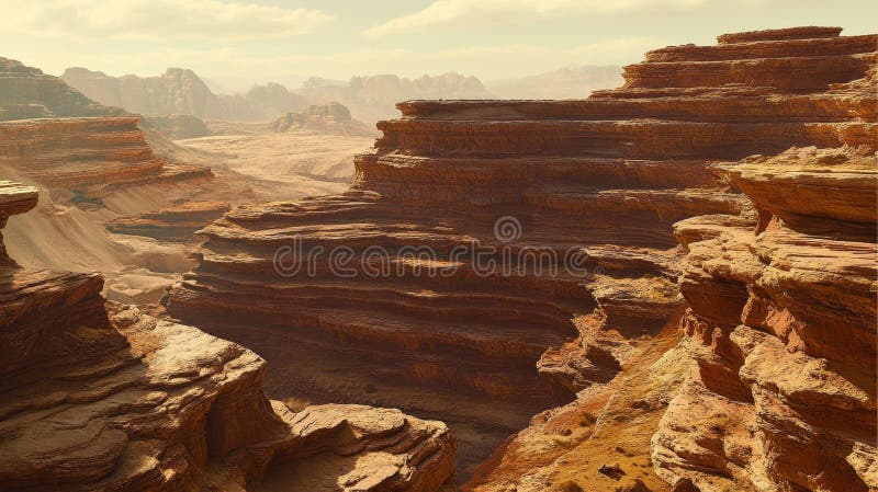 Majestic Sandstone Formations with Multi-colored Soil Layers Stock ...