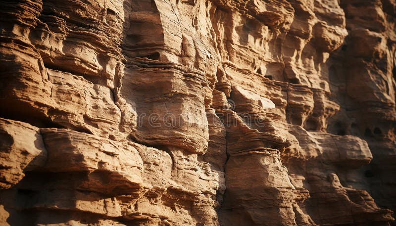 Majestic Sandstone Rock Formation, Eroded Cliff, Yellow Sand Pattern ...