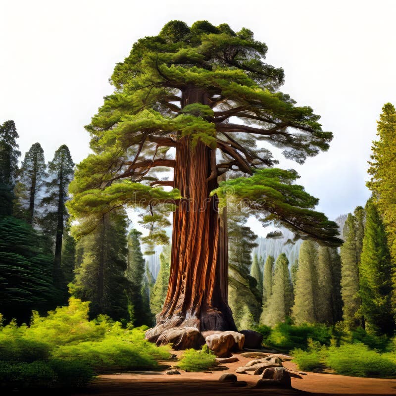 A Majestic Sequoia Tree with a Towering Presence and Stock Photo ...