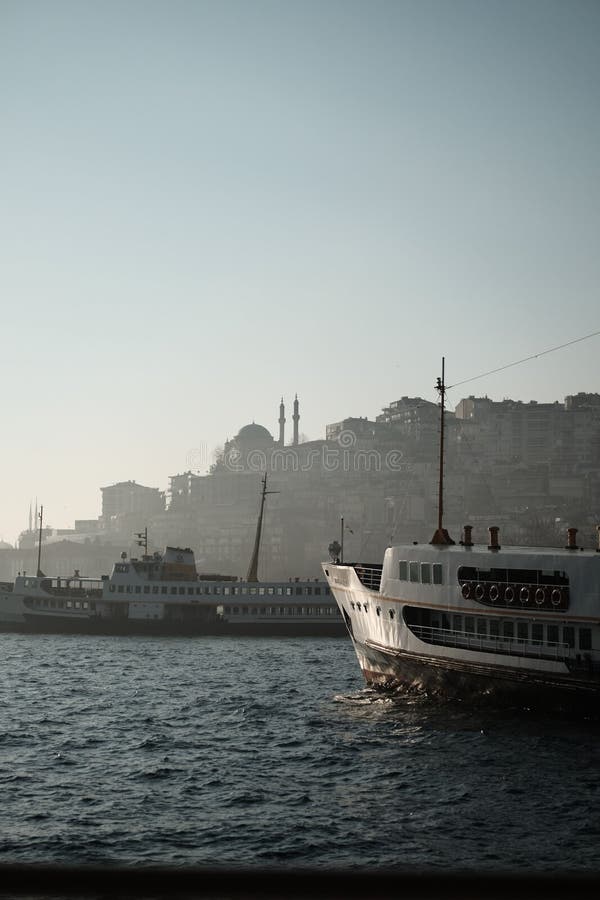 Majestic Ship Sailing on the Bosphorus Strait in Istanbul, Turkey ... Majestic Ship Sailing on the Bosphorus Strait in Istanbul, Turkey ...