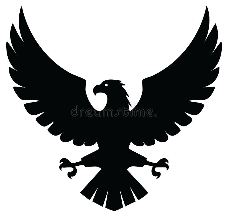 Majestic Silhouette of an Eagle Spreading Its Wings in Flight Stock ...