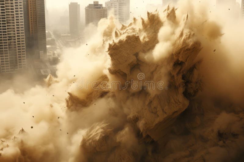 Majestic Skyscraper Crushing Dust City. Generate Ai Stock Photo - Image ...