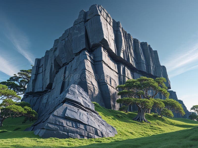 Majestic Slate Rock Formation on a Pristine Landscape Stock Image ...