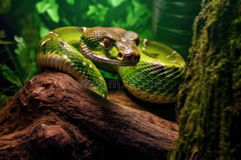 Majestic Snake in the Jungle Stock Illustration - Illustration of ...